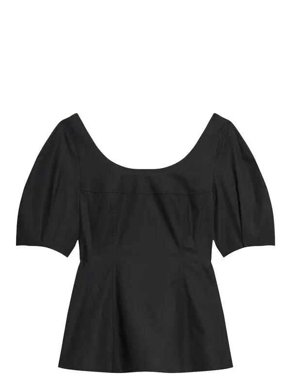 Theory Flare Puff-sleeve Blouse - Black