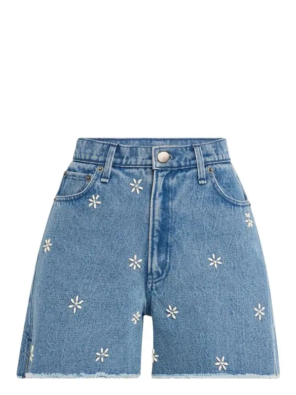 Rag & Bone Aspen Embellished Denim Shorts - Blue