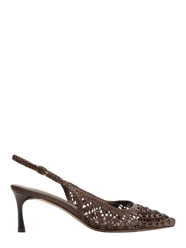 ALEXANDRE BIRMAN Jane Woven Slingback Pumps - Brown