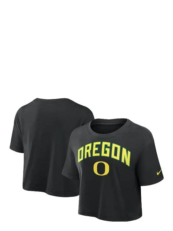 Nike Oregon Ducks Athletic Prep Arch Performance Cropped T-shirt - Black