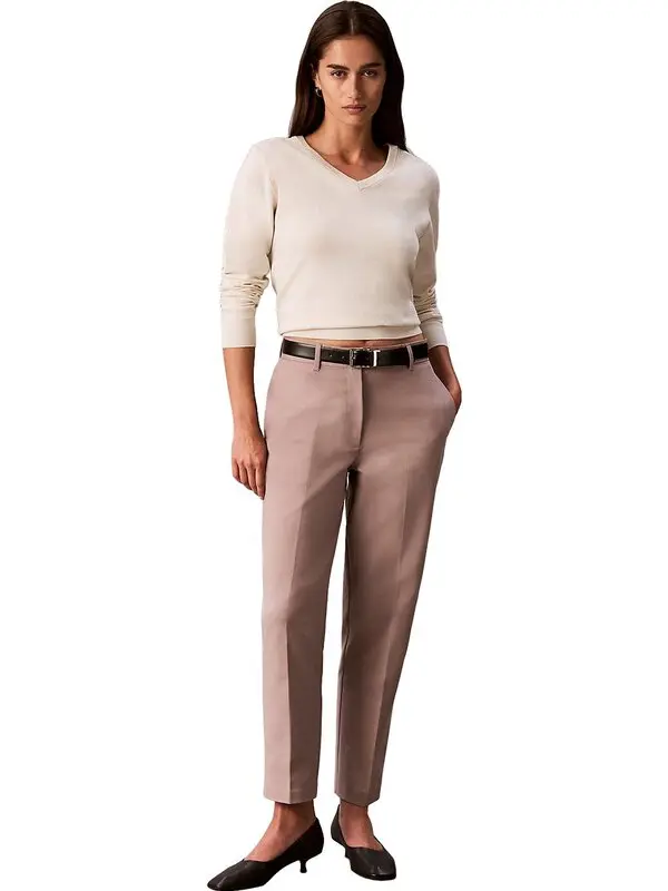 Calvin Klein Cotton Stretch Straight Fit Chino Pants - Dusted Fox