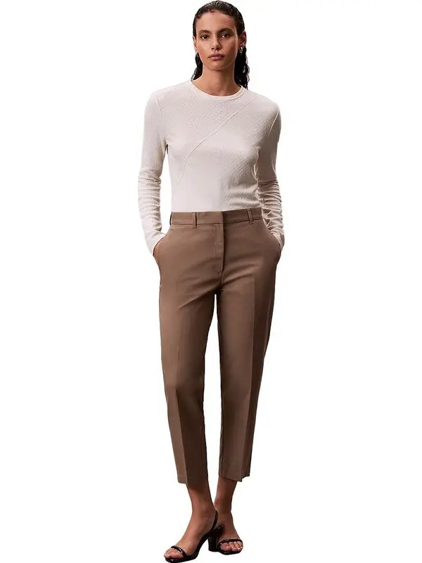 Calvin Klein Cotton Stretch Straight Fit Chino Pants - Walnut