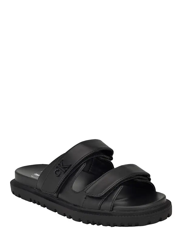 Calvin Klein Double Strap Sandals - Black