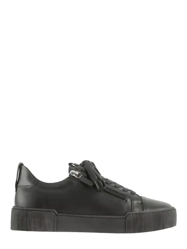 HOGL Leather Sneakers With Zip Detail - Black