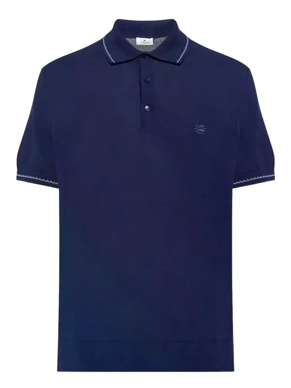 Etro Polo Shirt With Contrast Collar - Blue