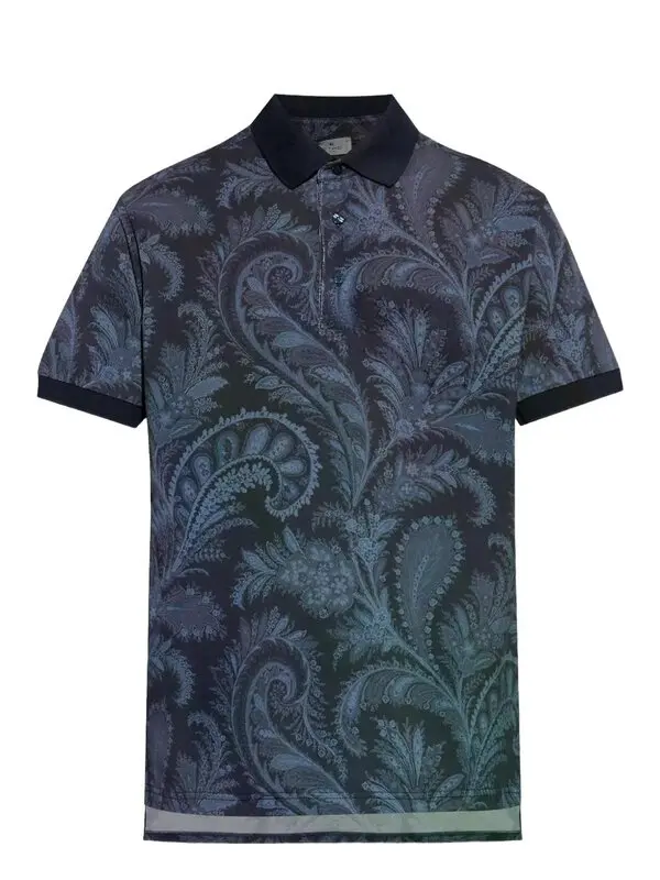 Etro Paisley-print Polo Shirt - Blue