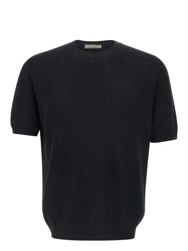 FILIPPO DE LAURENTIIS Ribbed Short-sleeve T-shirt - Black