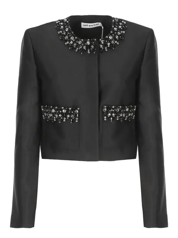 SELF-PORTRAIT Embellished Blazer - Black