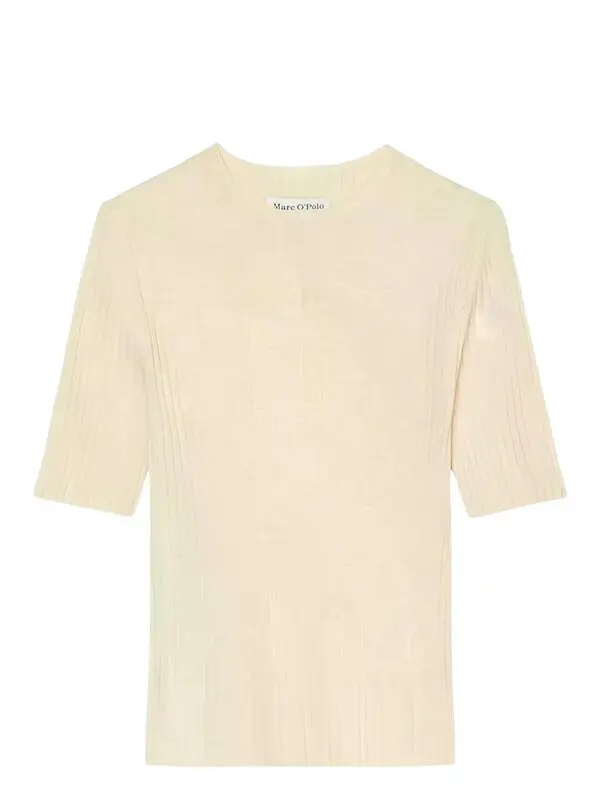 Marc O'polo Ribbed Short-sleeve T-shirt - Neutrals