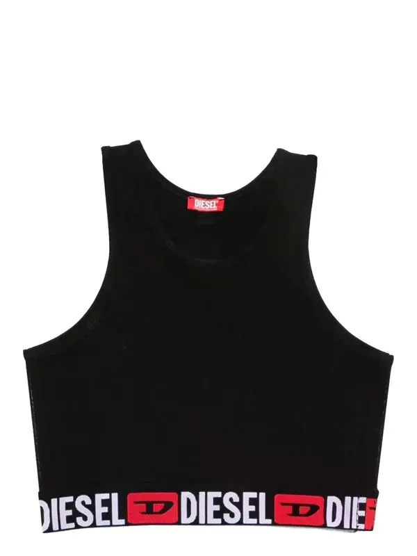 Diesel Logo Underband Cropped Top - Black