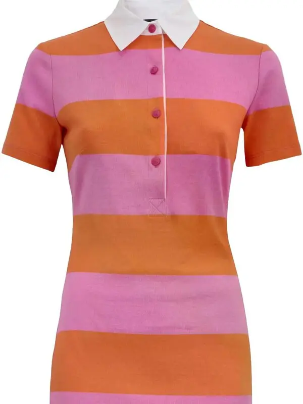 Versace Striped Polo Dress - Orange