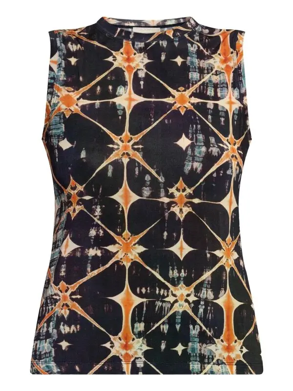 Ulla Johnson Ines Printed Sleeveless Top - Blue