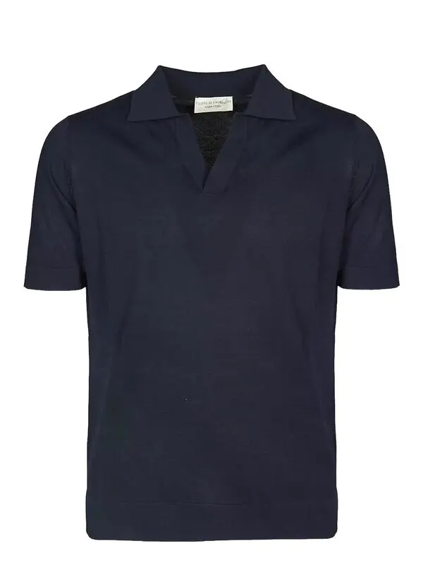 FILIPPO DE LAURENTIIS Polo-collar Short-sleeve T-shirt - Blue