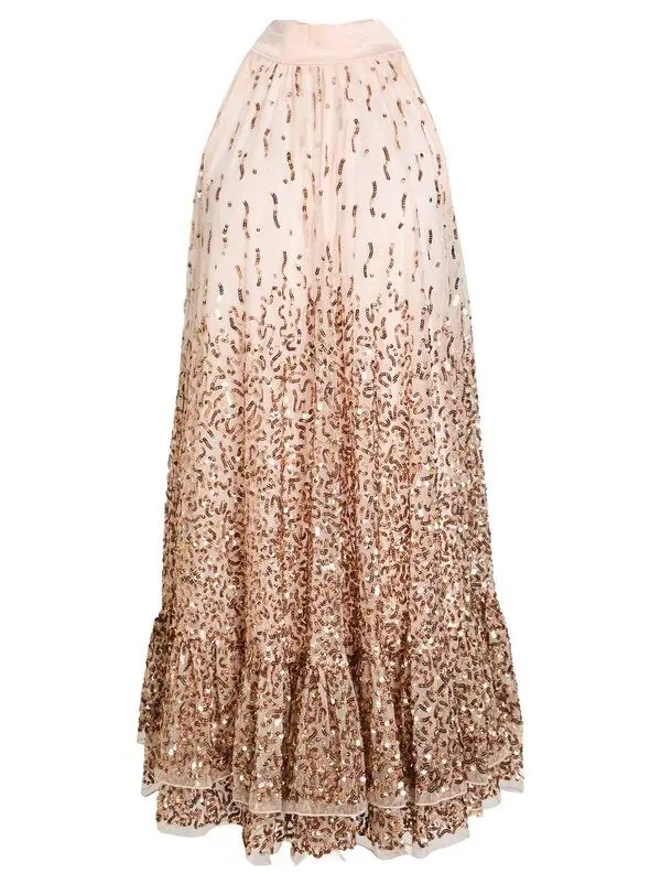 Alice + Olivia Alice Olivia Zenon Sequin-embellished Tulle Mini Dress - Blush