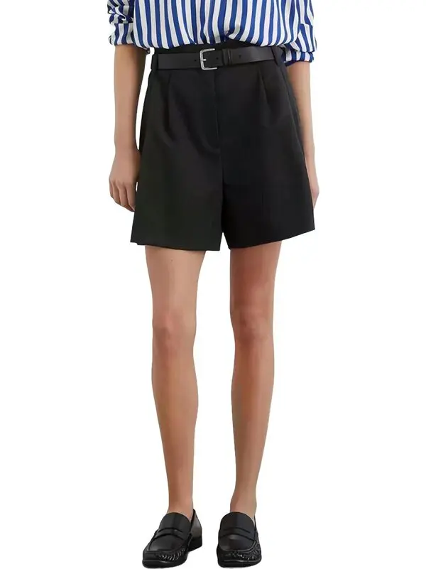 Marc O'polo Pleated High-waist Shorts - Black
