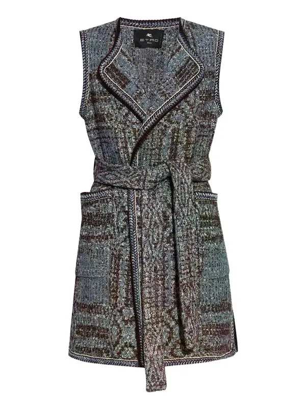 Etro Patterned Jacquard Gilet - Blue
