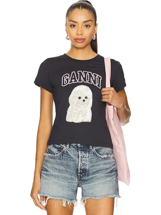GANNI Basic Cotton Jersey Poodle Baby Fit T-shirt - Phantom