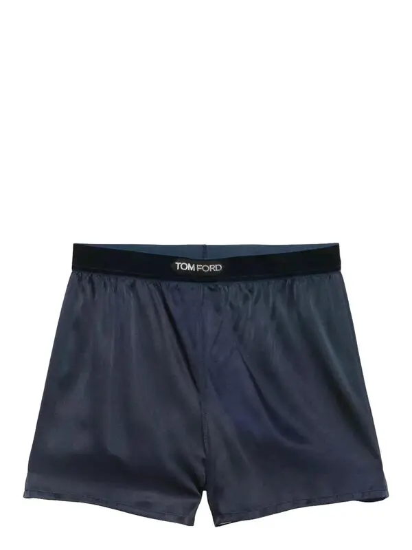 TOM FORD Satin Pajama Shorts - Blue