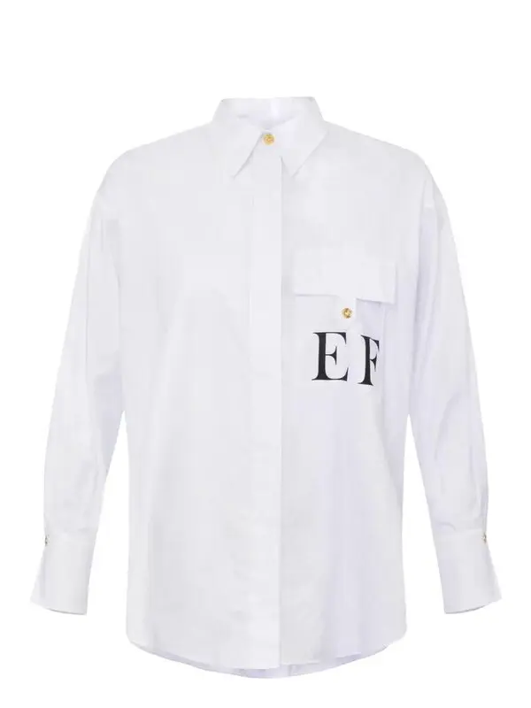 Elisabetta Franchi Logo-print Button-up Shirt - White