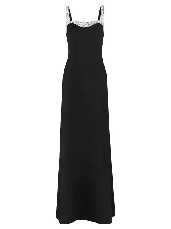 Jenny Packham Rhinestone-embellished Maxi Dress - Black