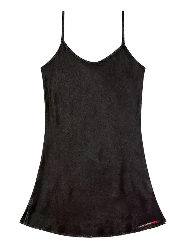 DIESEL Logo-print Slip Dress - Black