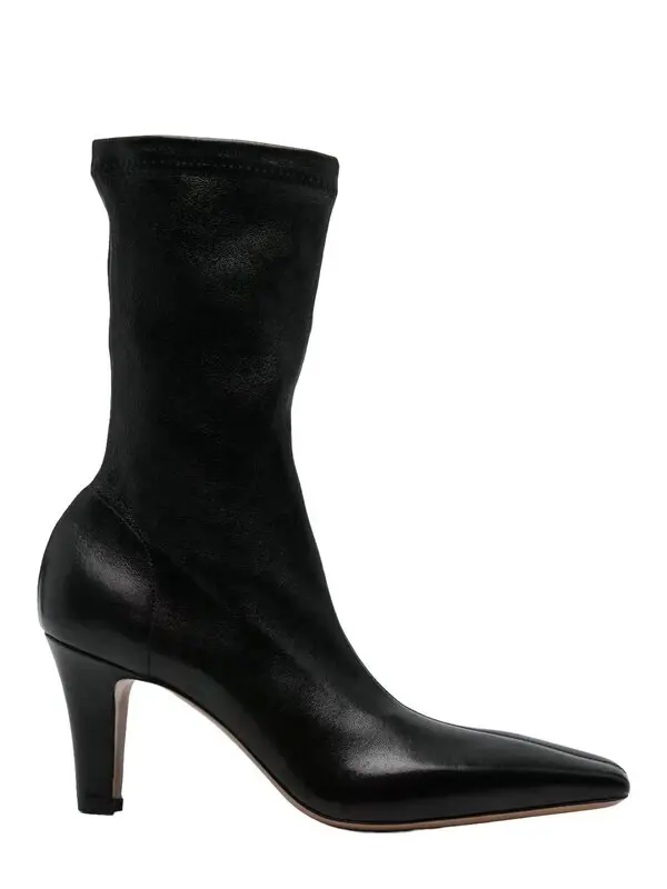 Paris Texas 80mm Leather Boots - Black