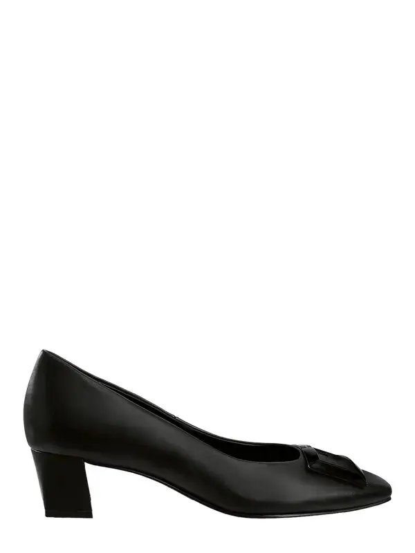 HOGL Thilda Square-buckle Block-heel Pumps - Black