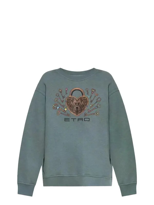 Etro Graphic Print Sweatshirt - Green