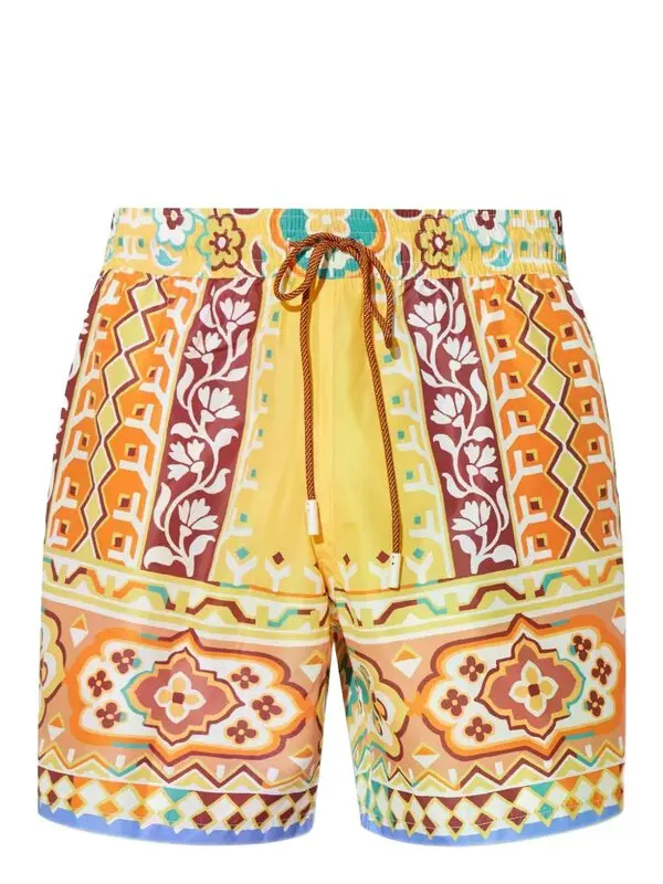 Etro Printed Swim Shorts - Yellow