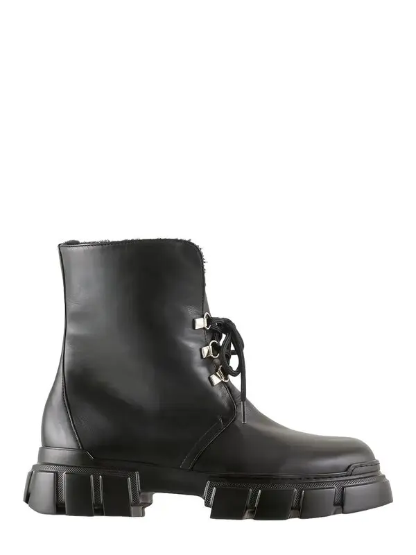HOGL Lace-up Combat Boots With Chunky Platform Sole - Black