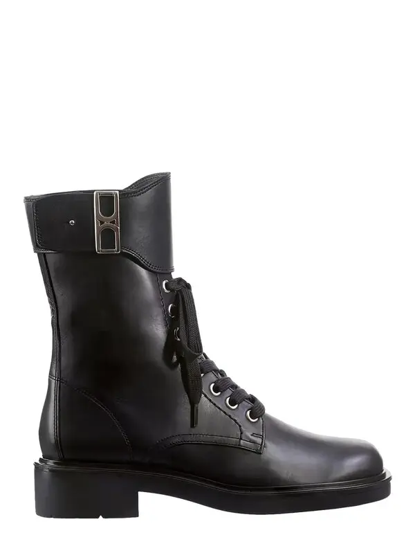 HOGL Nick Leather Combat Boots - Black