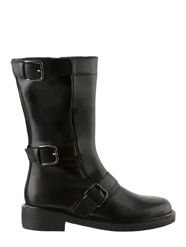 HOGL Billie Buckle-embellished Leather Biker Boots - Black