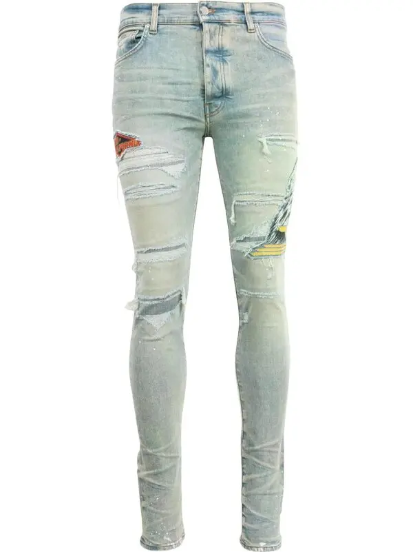 Amiri Eagle Trasher Skinny Jeans - Blue