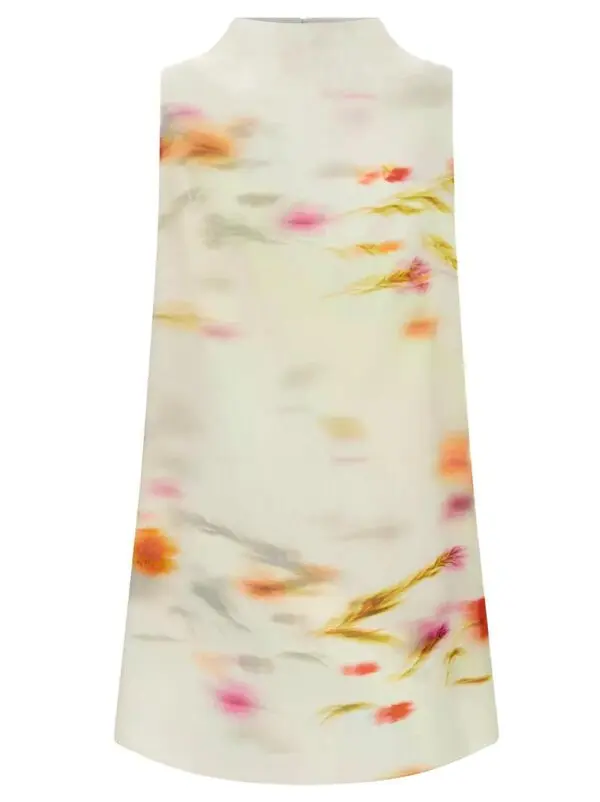 FERRAGAMO Blossom-print Mini Dress - White
