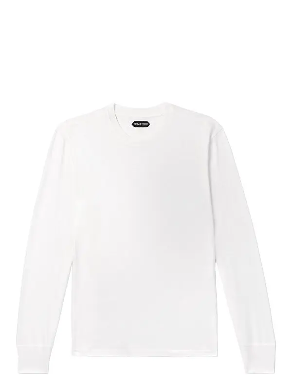 TOM FORD Slim-fit Lyocell And Cotton-blend Jersey T-shirt - White