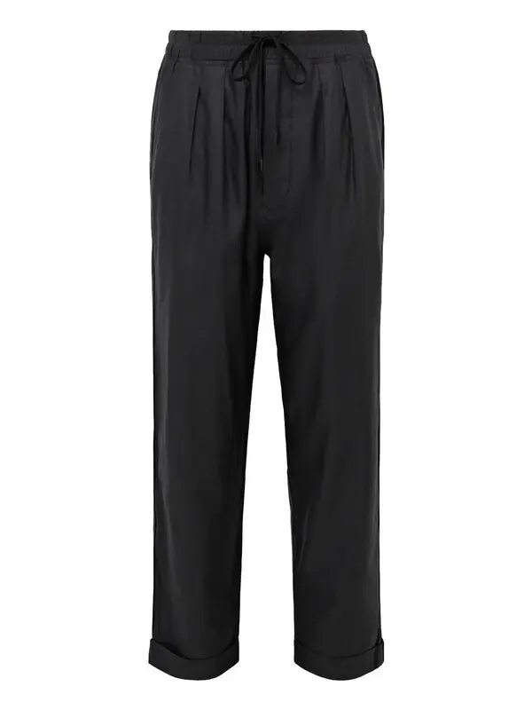 TOM FORD Straight-leg Pleated Drawstring Trousers - Black