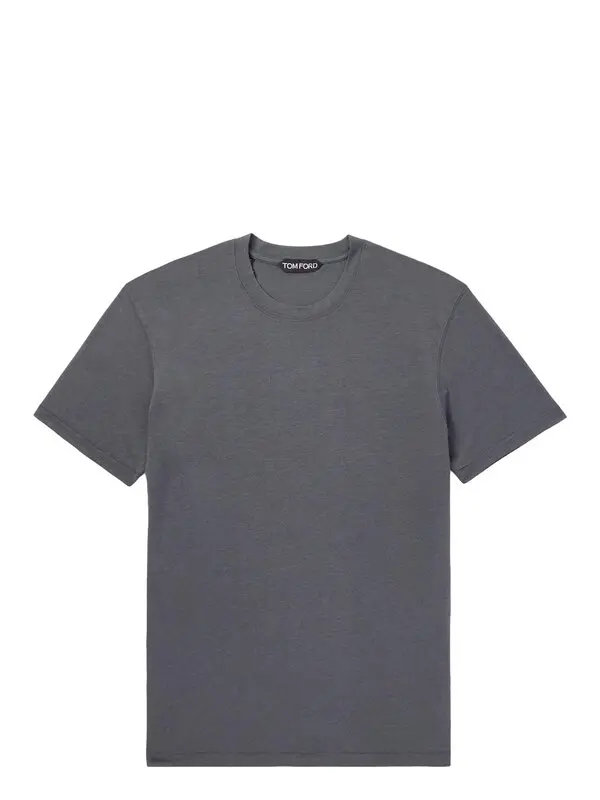 TOM FORD Lyocell And Cotton-blend Jersey T-shirt - Blue