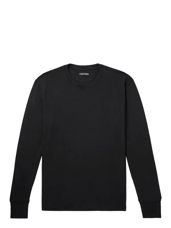 TOM FORD Lyocell And Cotton-blend Jersey T-shirt - Black