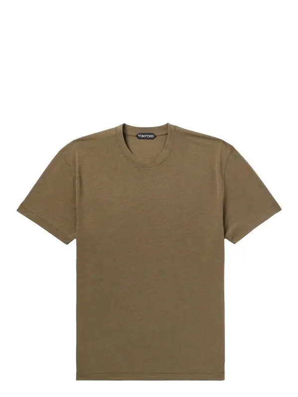 TOM FORD Lyocell And Cotton-blend Jersey T-shirt - Green