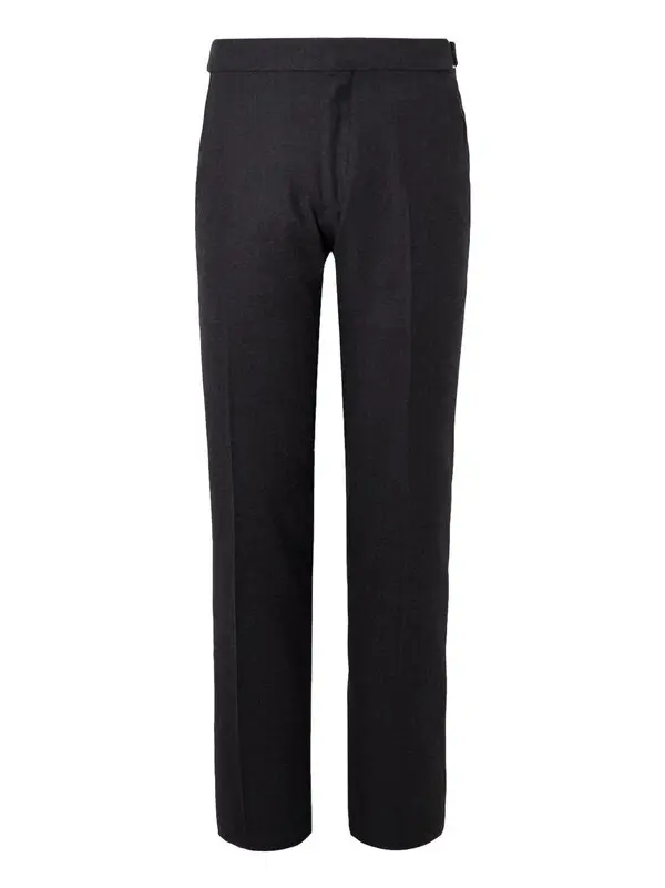 TOM FORD Dyllan Slim-fit Flannel Trousers - Black