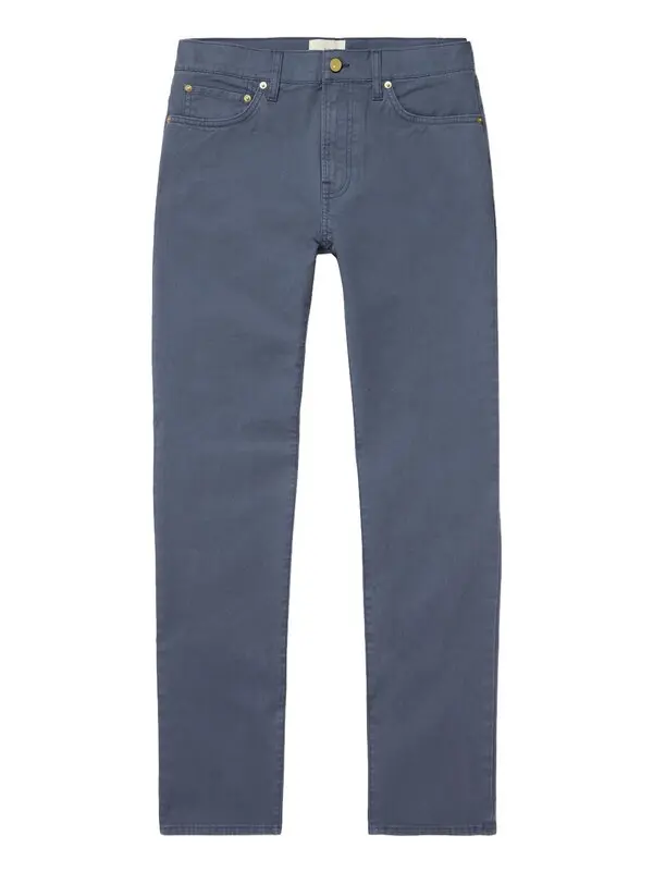 Sid Mashburn Straight-leg Cotton-blend Twill Trousers - Blue