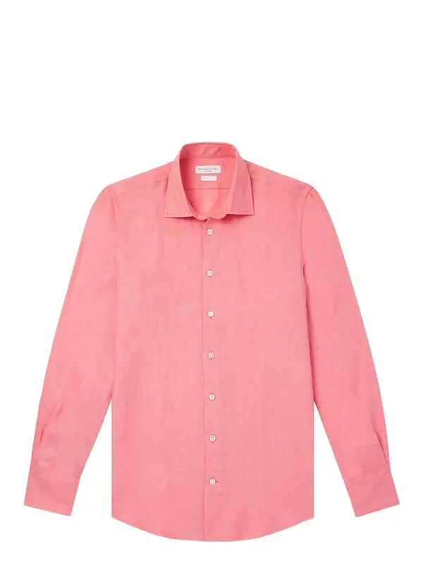 Richard James Slim-fit Linen Shirt - Pink