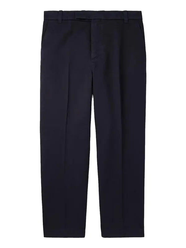 Thom Browne Utility Tapered Garment-dyed Cotton-twill Trousers - Blue