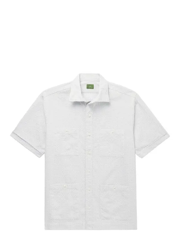 Sid Mashburn Marquez Embroidered Cotton-voile Shirt - White
