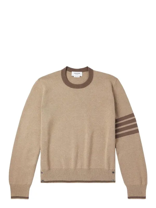 Thom Browne Milano Striped Cotton Sweater - Brown