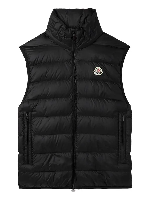 Moncler Rocoque Logo-appliquéd Quilted Down Gilet - Black