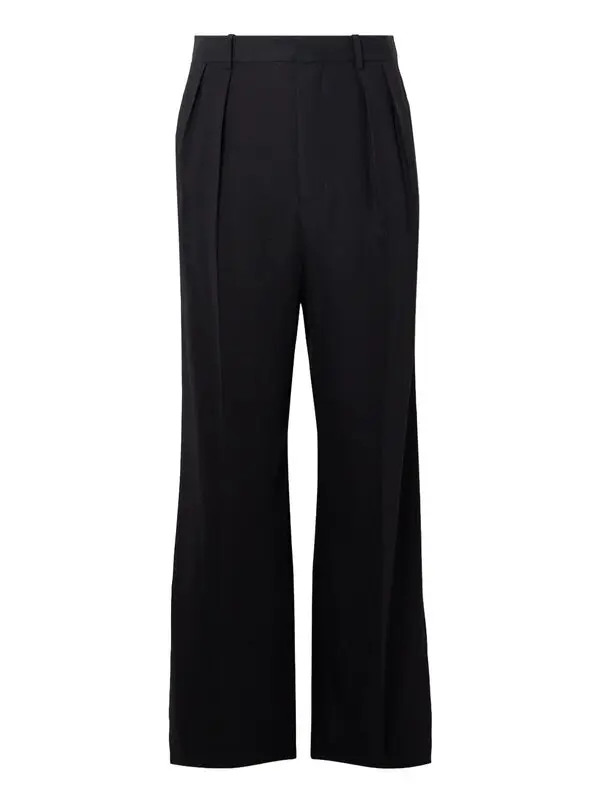 Loewe Wide-leg Pleated Trousers - Black