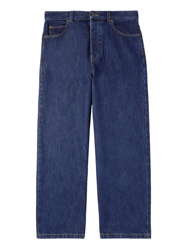 Loewe Wide-leg Logo-appliquéd Jeans - Blue