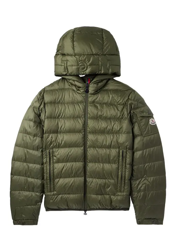 Moncler Najan Logo-appliquéd Quilted Shell Hooded Down Jacket - Green