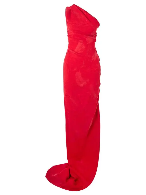 VIVIENNE WESTWOOD Andreas One-shoulder Gathered Jacquard Gown - Red